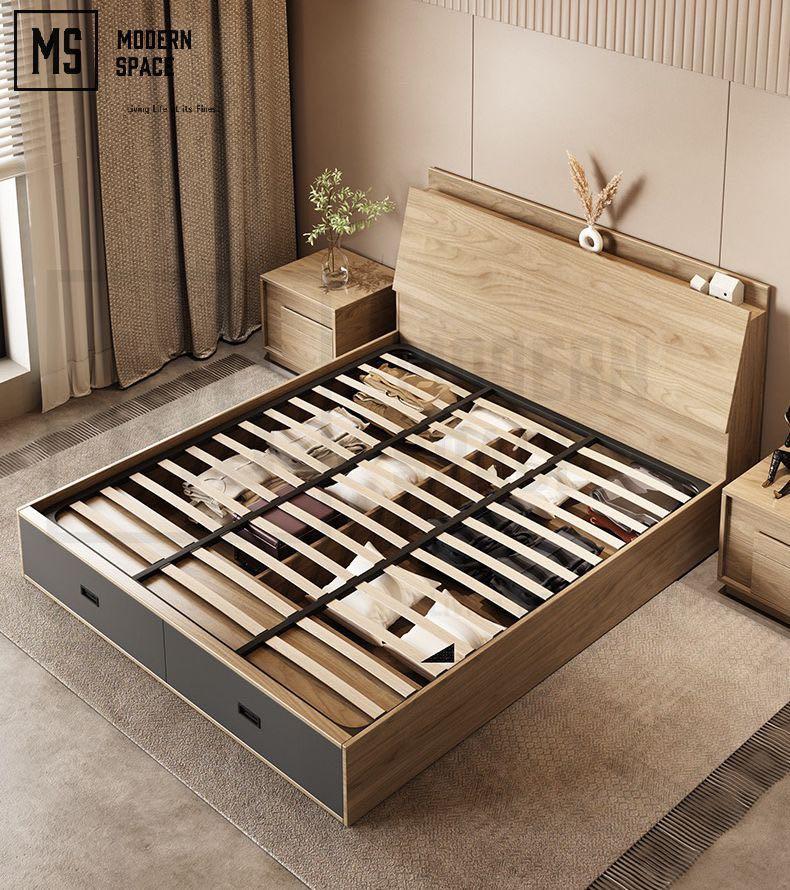 TAYLIN Modern Storage Bed Frame / BFC62, Furniture & Home Living ...