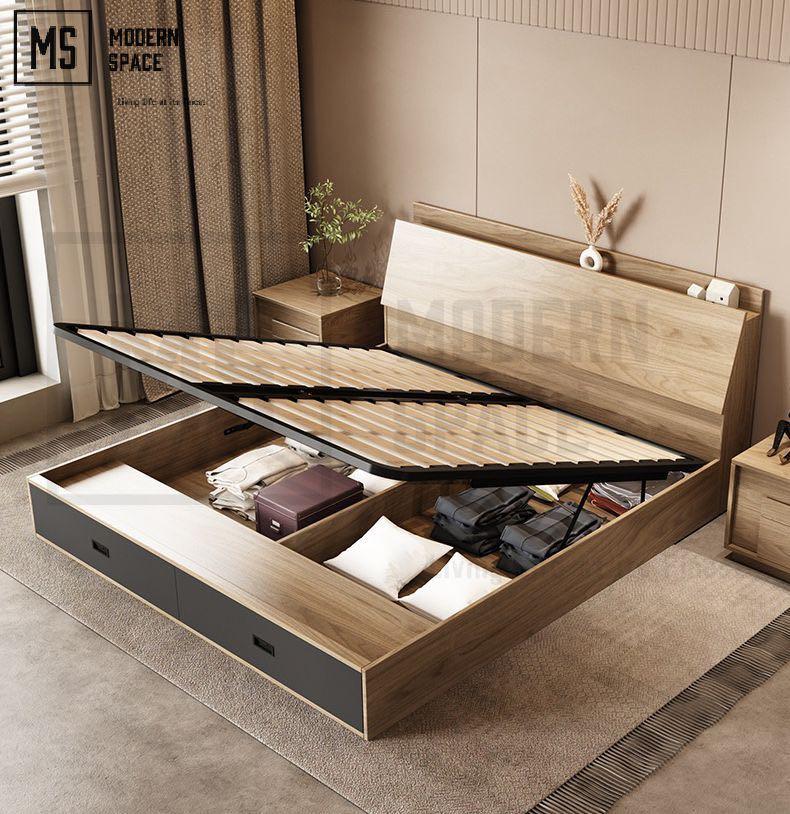 TAYLIN Modern Storage Bed Frame / BFC62, Furniture & Home Living ...