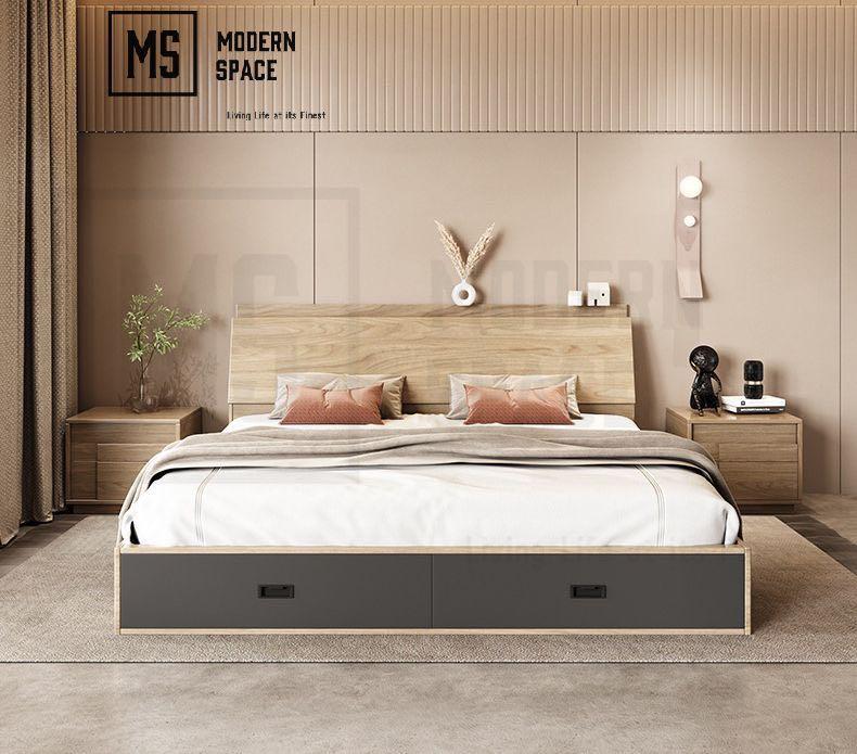 TAYLIN Modern Storage Bed Frame / BFC62, Furniture & Home Living ...