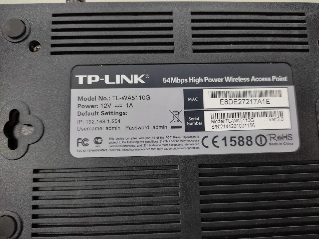 TP-Link TL-WA5110G (54Mbps High Power Wireless Access Point), Computers ...
