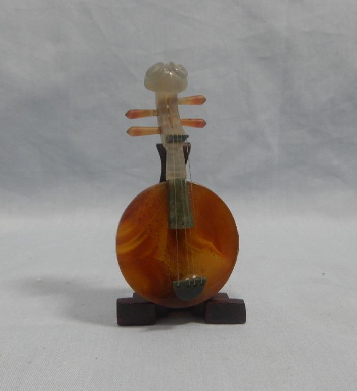 Vintage Chinese semi precious stone miniature musical instrument set of ...