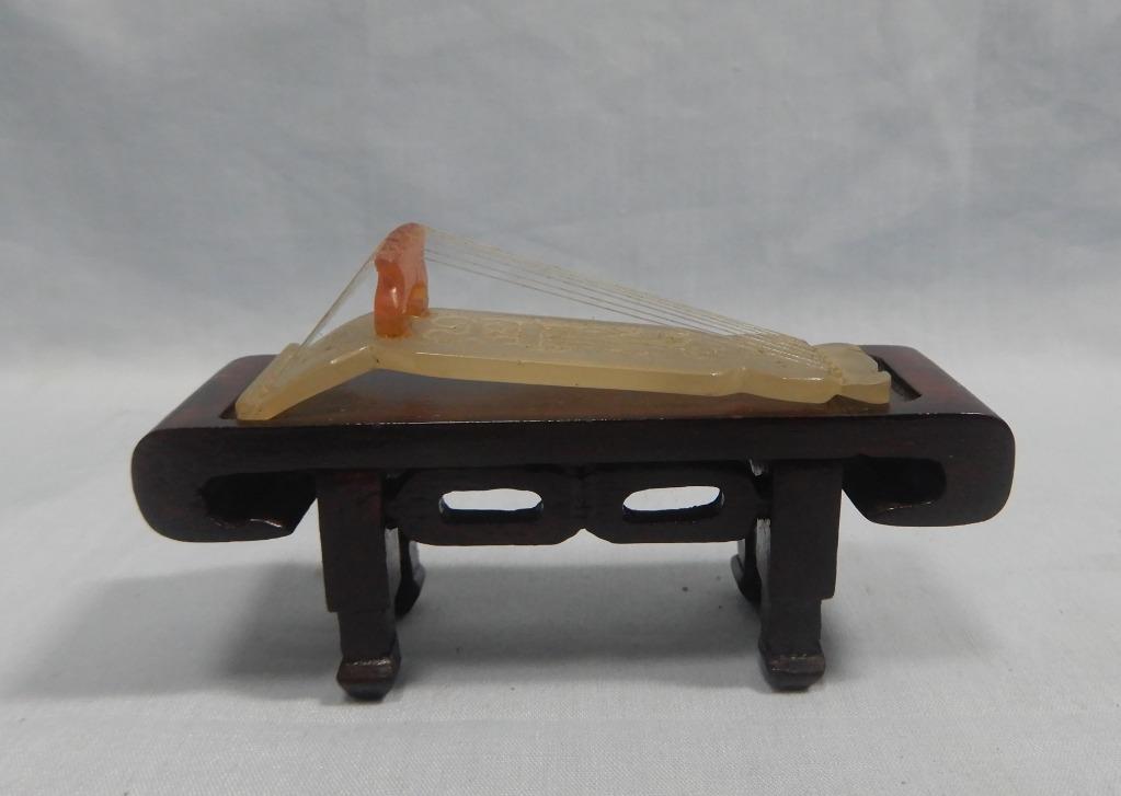 Vintage Chinese semi precious stone miniature musical instrument set of ...