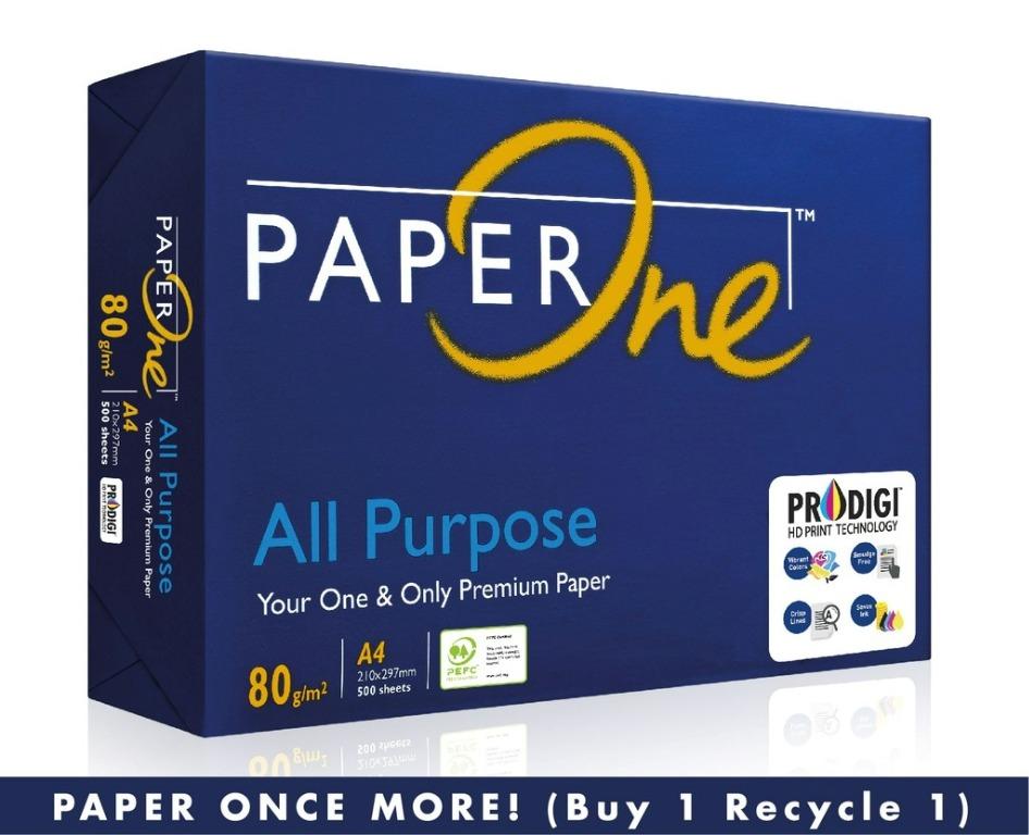 [1Reams 500 Sheets] A4 PaperOne 70gsm/80gsm /A4 All Purpose/A4 Copier ...