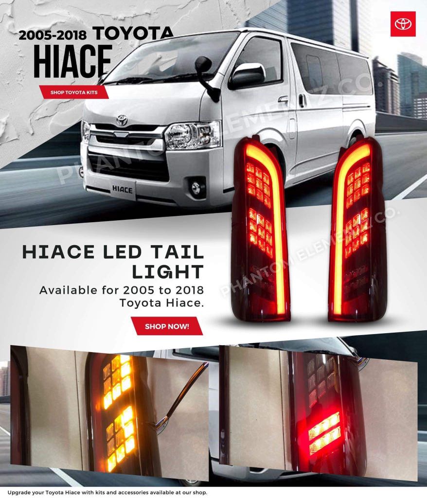 2005 to 2018 Toyota Hiace Led Tail light assembly Hi Ace, Car Parts ...