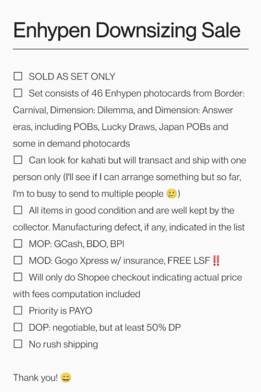 46 Enhypen Photocards including Jay Braso / Jay Sando, Heelocos, Global ...