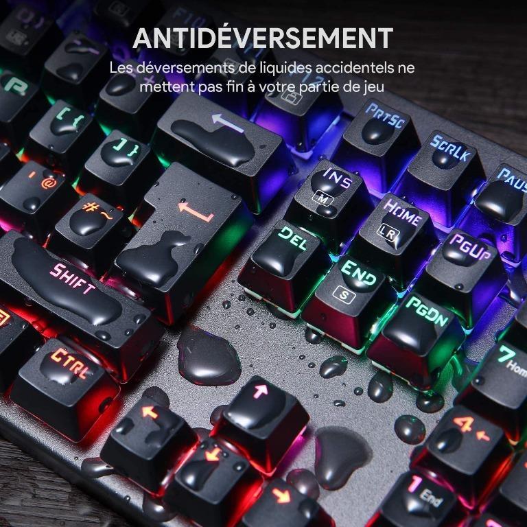 AUKEY Mechanical Keyboard LED Backlit Gaming Keyboard with Blue ...
