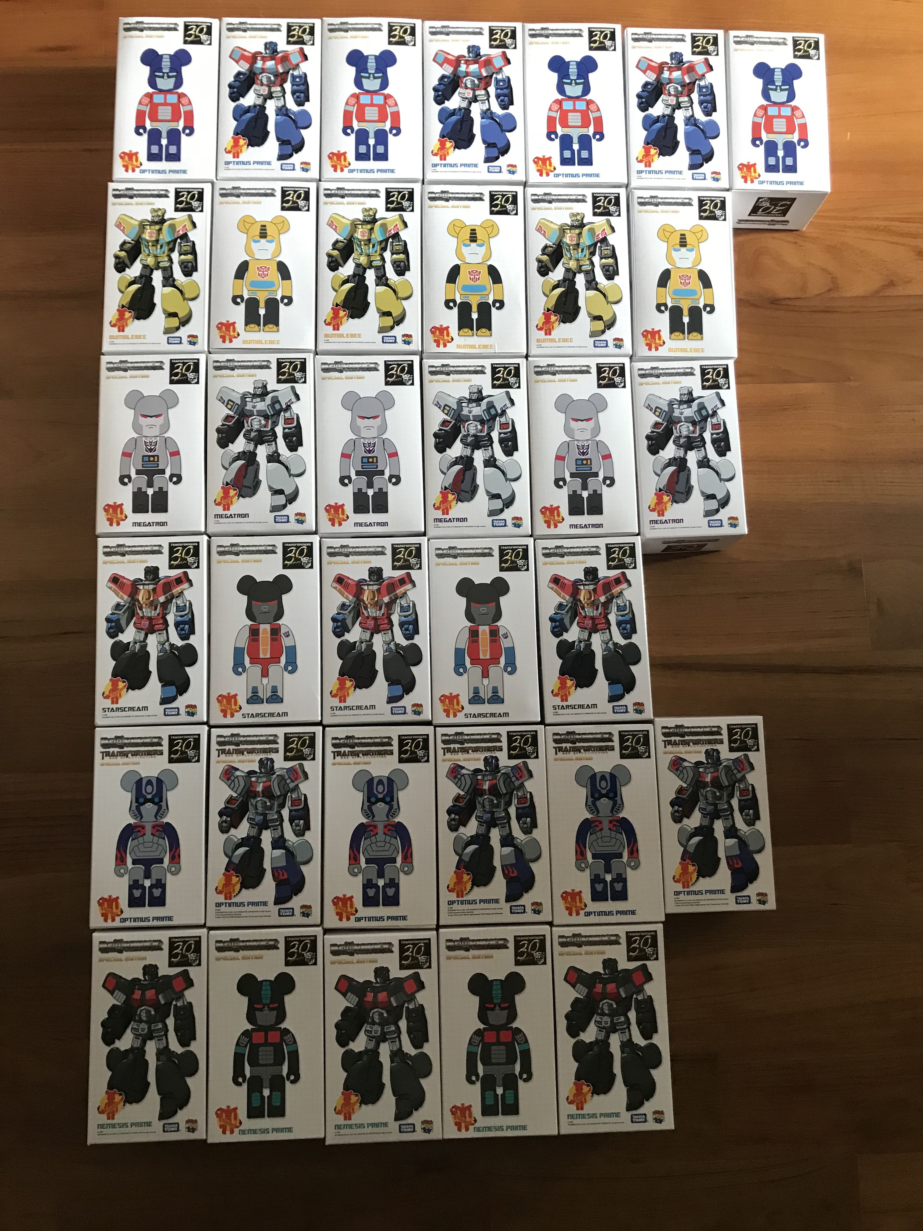 Bearbrick Transformers 200%, Optimus Prime, Age, Nemesis, Bape, Bumble ...