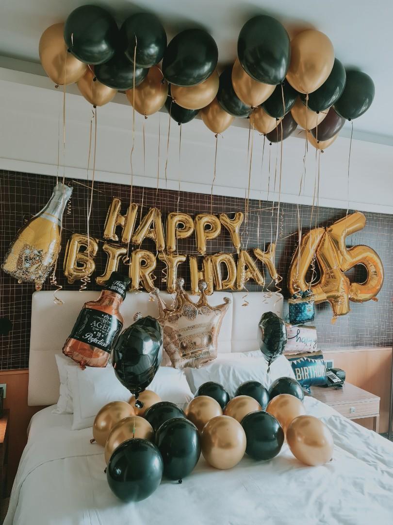 Birthday decoration, birthday set up , Hotel setup, helium balloon ...