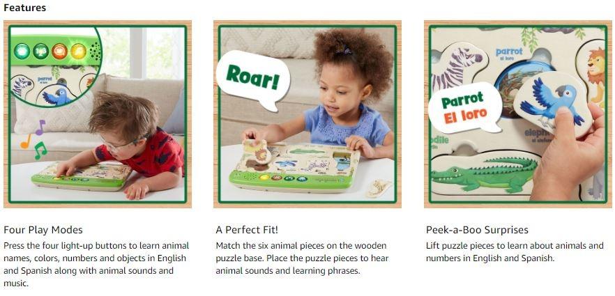 BNIB: LeapFrog LeapStart Interactive Wooden Animal Puzzle - Animal ...