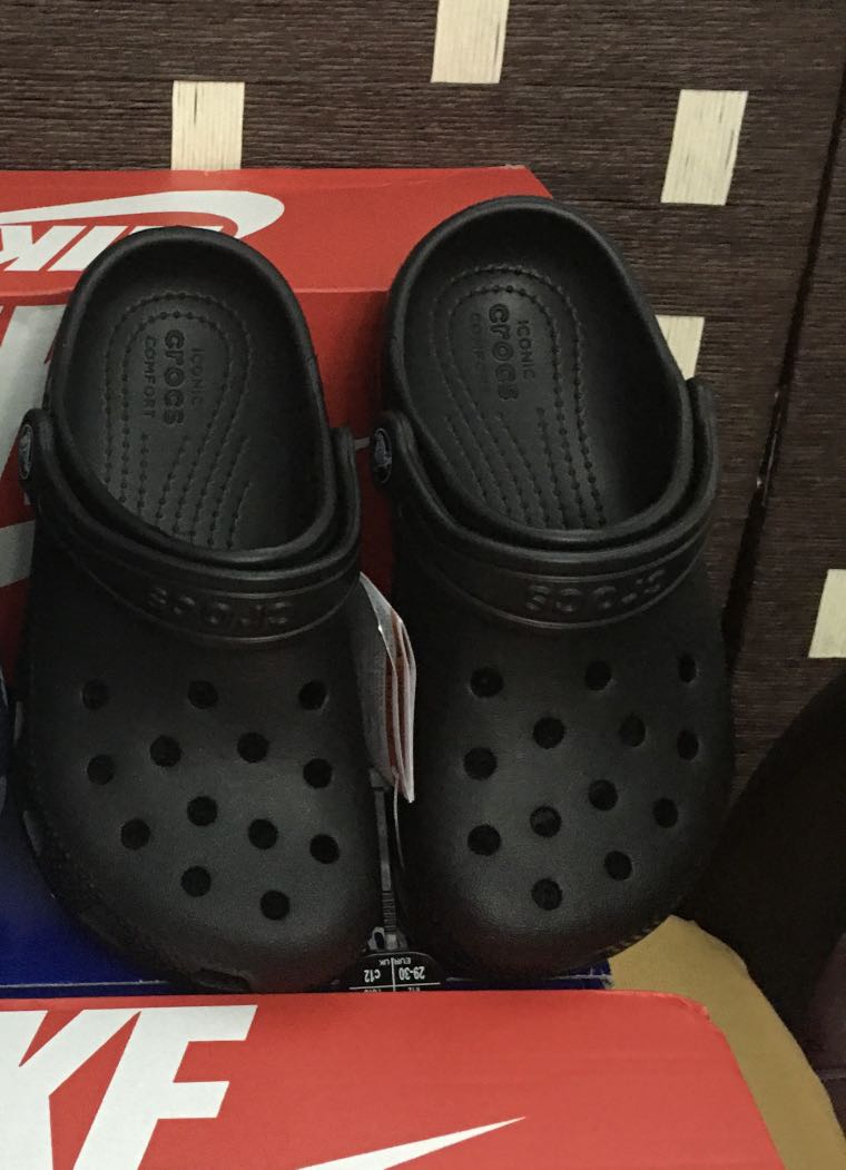 Crocs Classic Clogs Black C10, Babies & Kids, Babies & Kids Fashion on ...