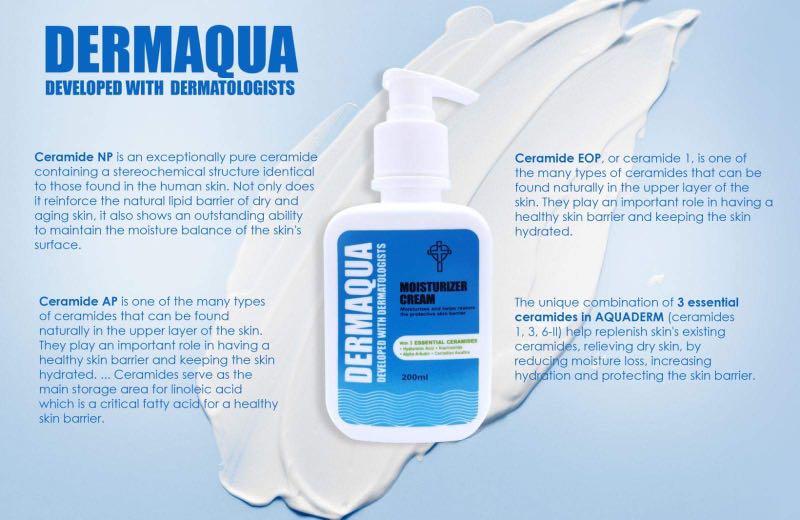 DERMAQUA Moisturizer Cream with 3 Essential Ceramides 200ml, Beauty ...
