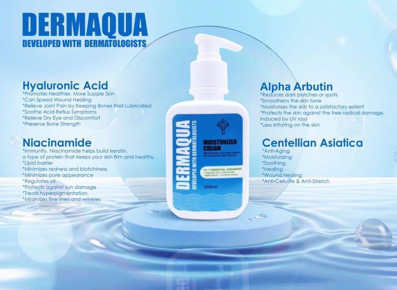 DERMAQUA Moisturizer Cream with 3 Essential Ceramides 200ml, Beauty ...