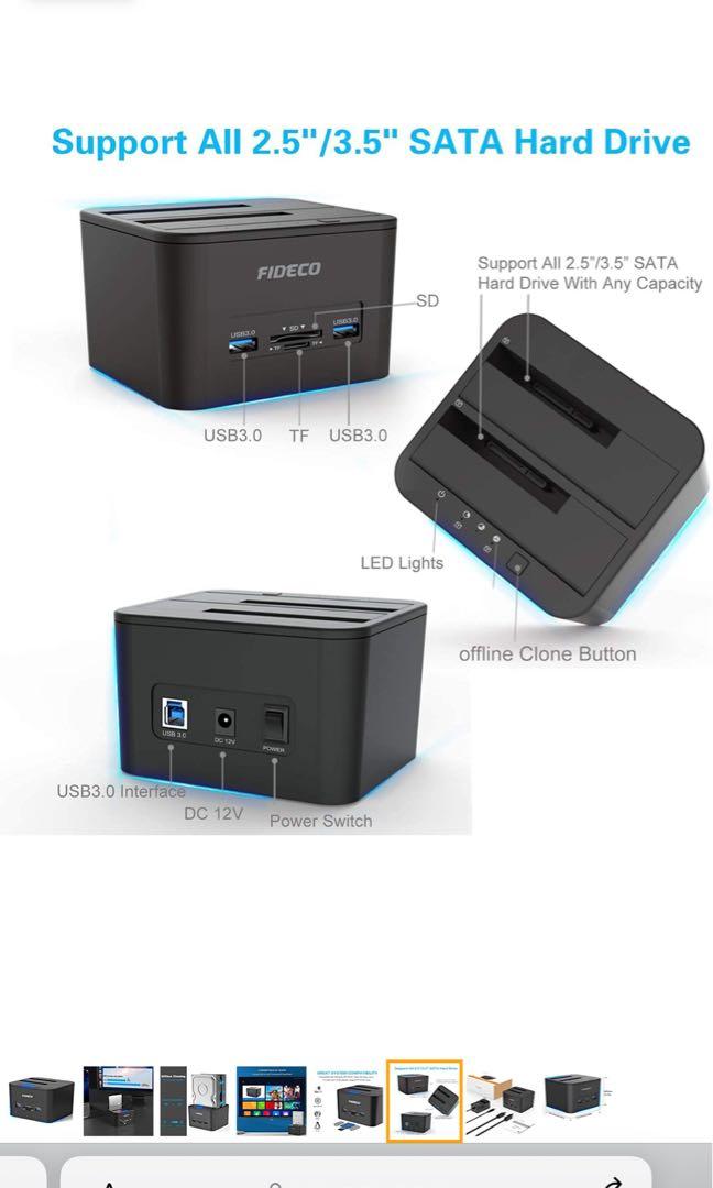 fideco dual bay hdd docking station USB3.0, Computers & Tech, Parts & Accessories, Hard Disks ...