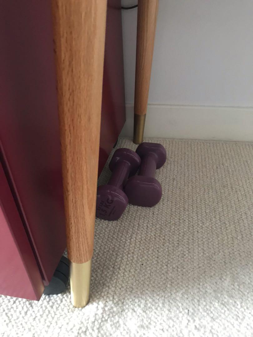 Full body oak wood desk set, Furniture & Home Living, Furniture, Tables ...