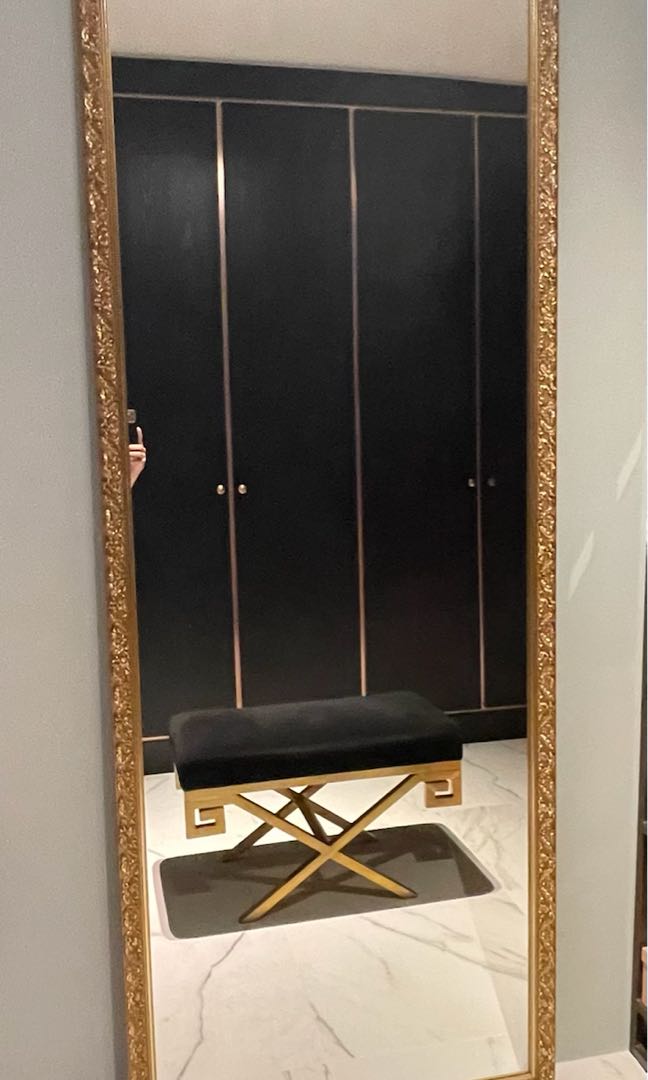 Gold frame floor mirror, Furniture & Home Living, Home Decor, Mirrors ...