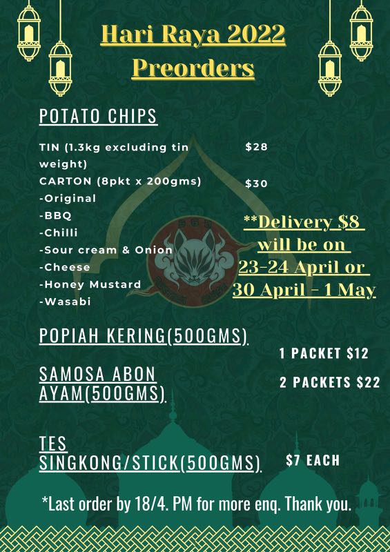 Hari Raya PreOrder Potato Chips, Food & Drinks, Packaged & Instant Food ...