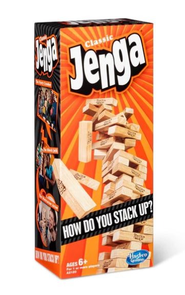 Hasbro Gaming Classic Jenga Game with Genuine Hardwood Blocks, Stacking ...