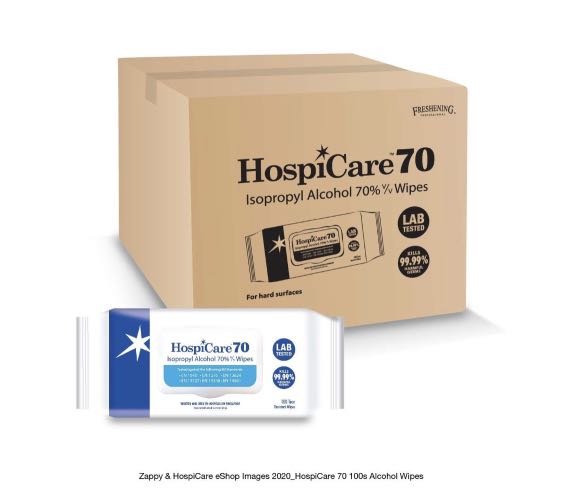 HospiCare 70% Isopropyl Alcohol Wipes 100s x 15 (UP 163.50), Beauty ...