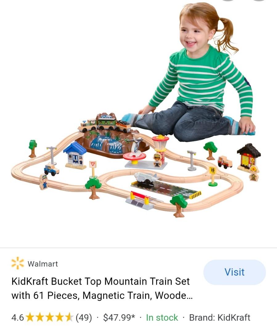 Kidkraft wooden toy train set bucket mountain sealed complete, Hobbies ...