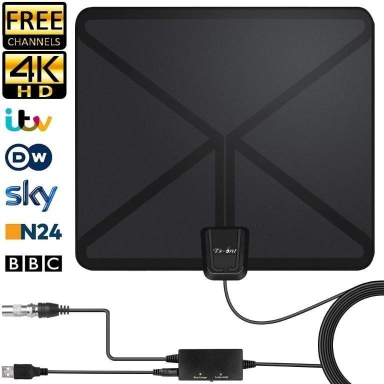 Newest Indoor TV Aerial,130KM /80miles Long Range Reception Digital ...