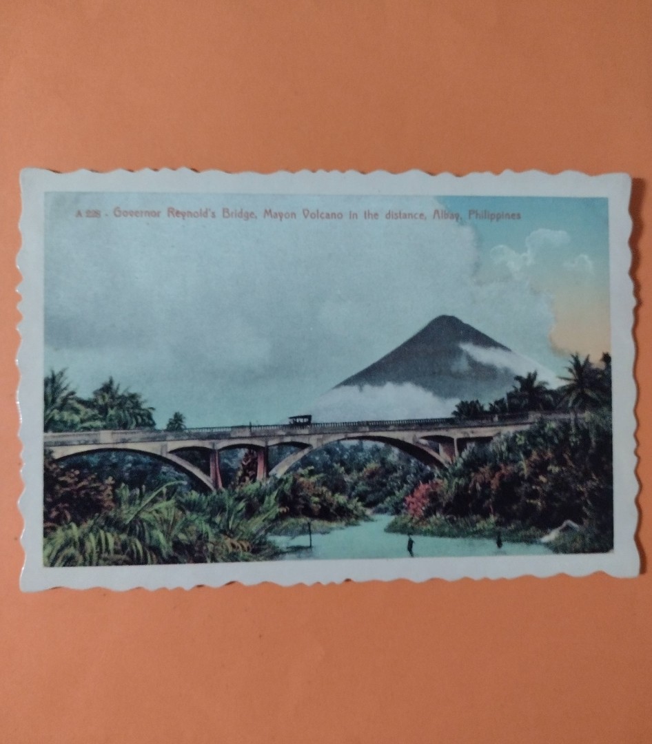 Philippines Postcard ( vintage ) : Governor Reynold 's Bridge , Mayon ...