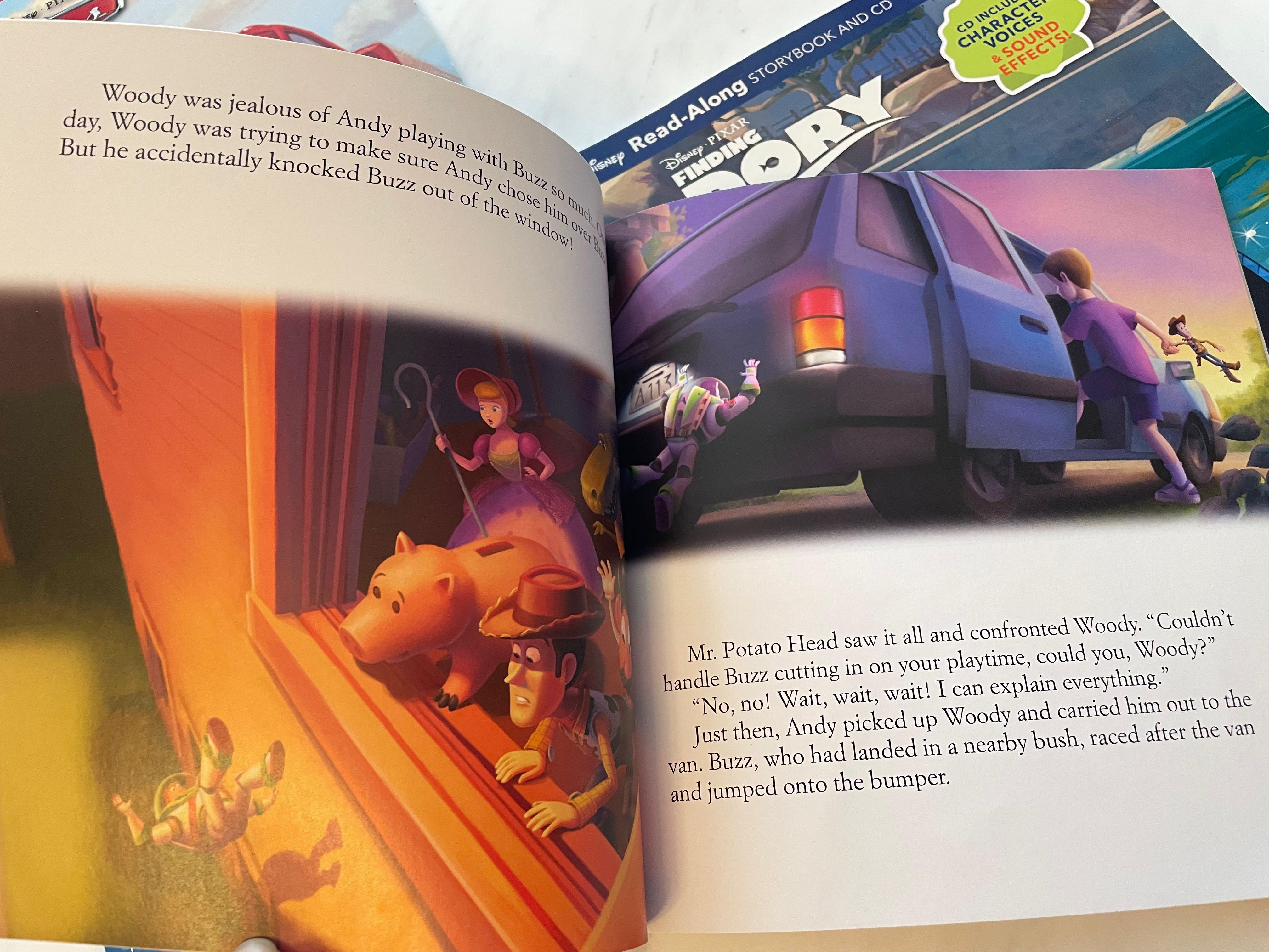 PIXAR read along storybooks with CD, 興趣及遊戲, 書本 & 文具, 小說 & 故事書 - Carousell