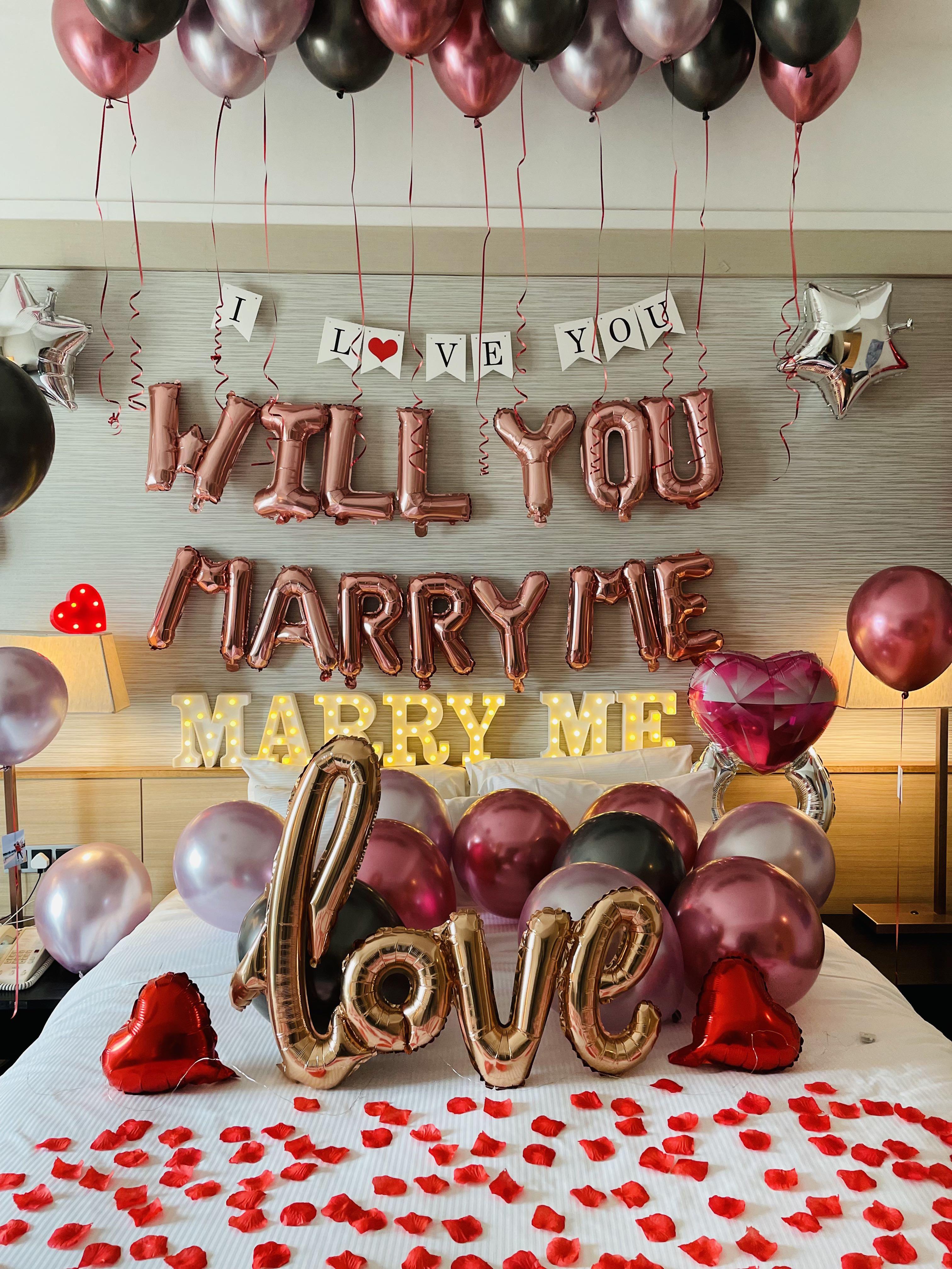 Proposal decorations suprise setup marry me, Hobbies & Toys, Stationery ...