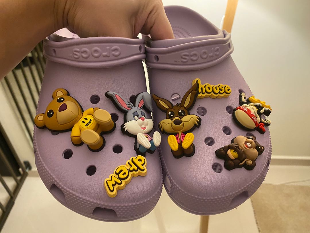 Purple crocs x drew (JB), Men's Fashion, Footwear, Flipflops and Slides ...