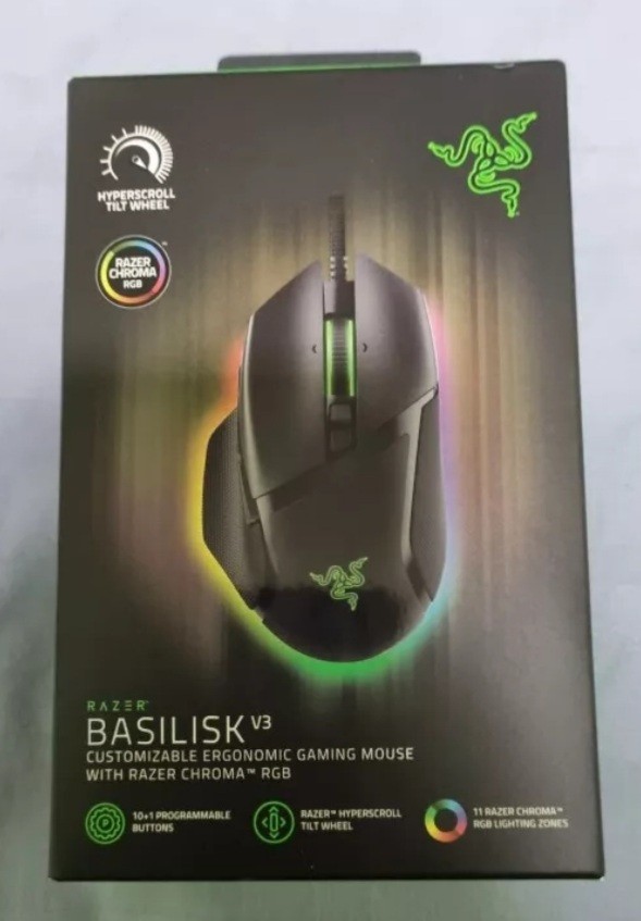 Razer Basilisk V3 RGB Ergonomic Wired Gaming Mouse, Computers & Tech ...