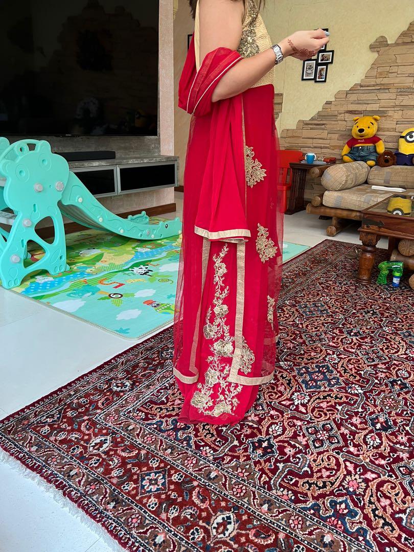 Red Indian Outfit, Women's Fashion, Dresses & Sets, Traditional ...
