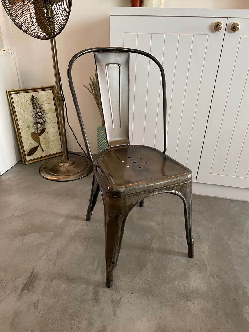 Retro Vintage Steel/Metal Chair, Furniture & Home Living, Furniture ...
