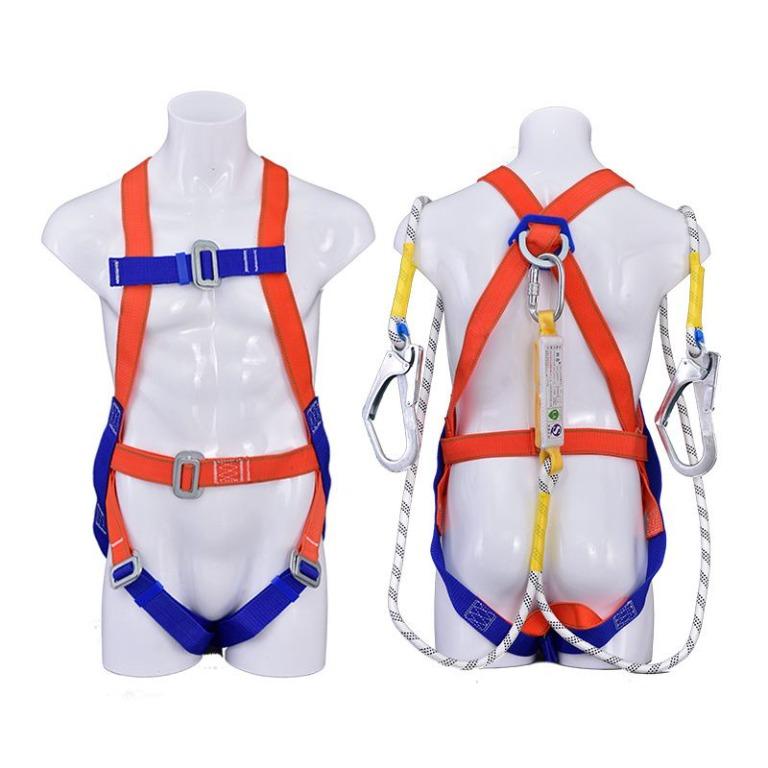 Safety Full Body Harness Double Lanyard with Shock Absorber, Commercial ...