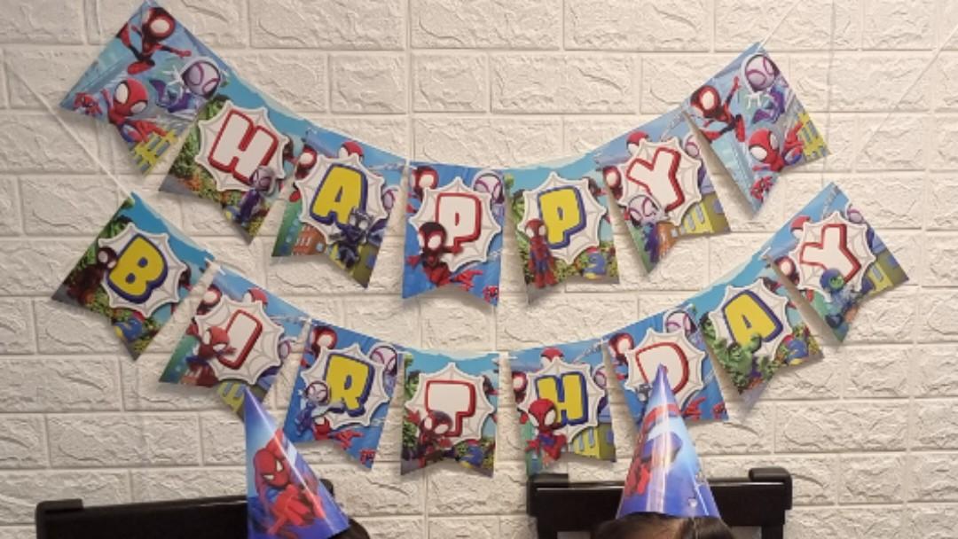 Spiderman Birthday Tarp and Party Supplies, Everything Else on Carousell