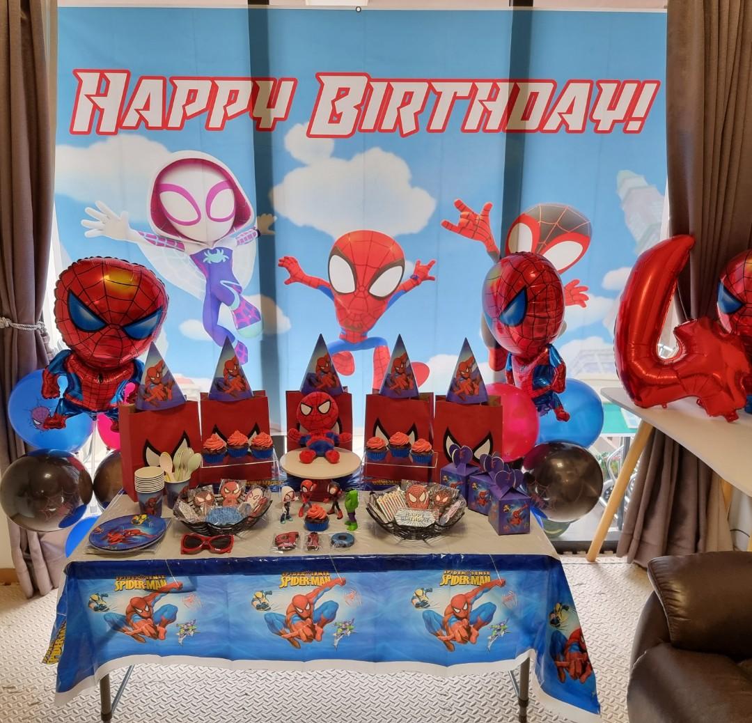 Spiderman Birthday Tarp and Party Supplies, Everything Else on Carousell