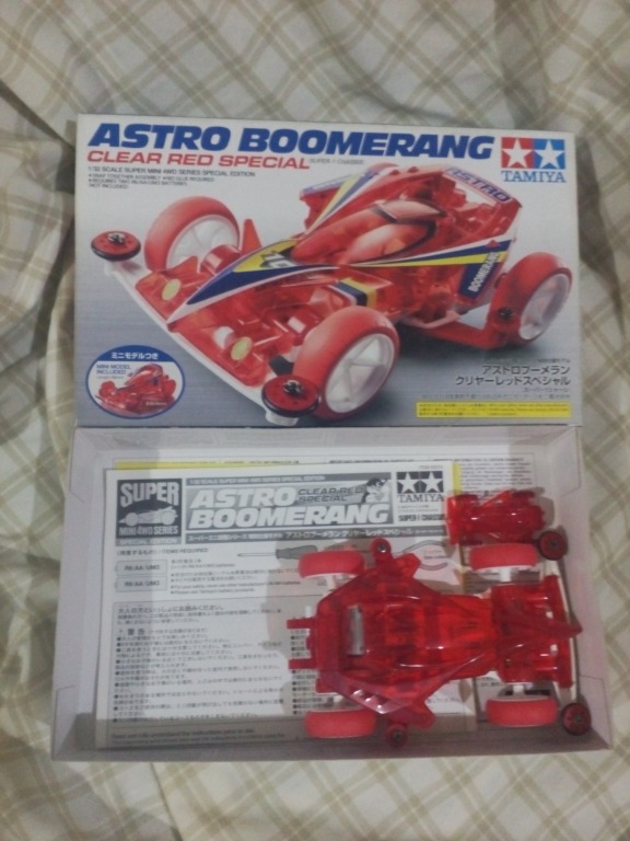 Tamiya Super Mini 4WD Series Astro Boomerang Clear Red Special, Hobbies ...
