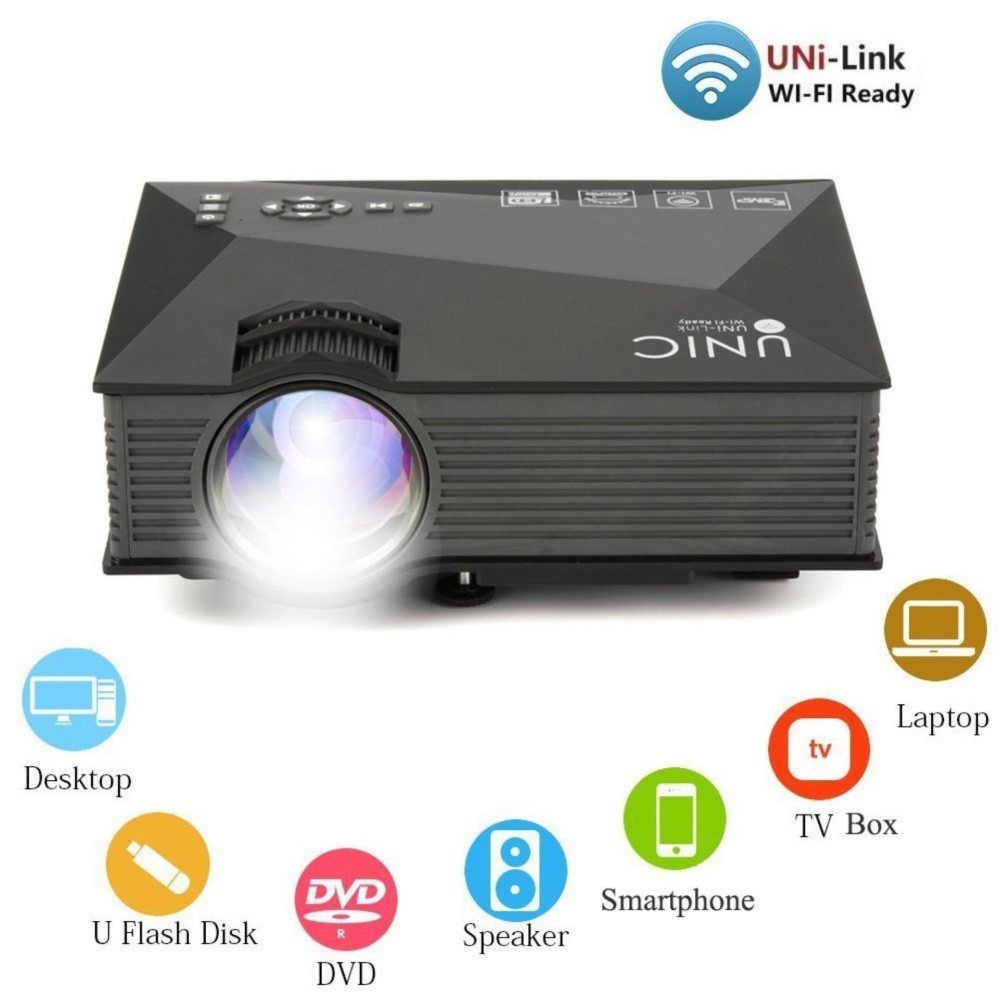 UNIC UC46 1200 Lumens Portable Multimedia HD Mini LED Projector, TV ...