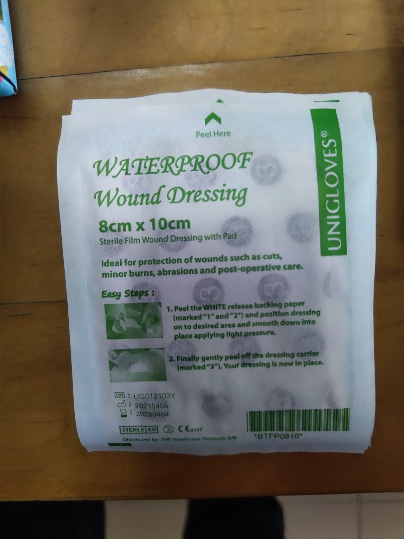 Unigloves Waterproof Wound Dressing with Pad 8cm x 10cm, Health ...