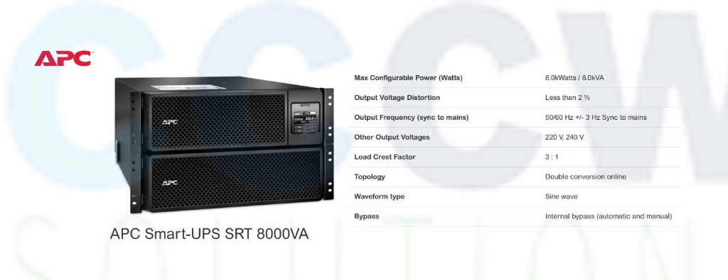 UPS - APC Smart-UPS SRT 8000VA, 230/400V, LCD, rackmount, 6U ...
