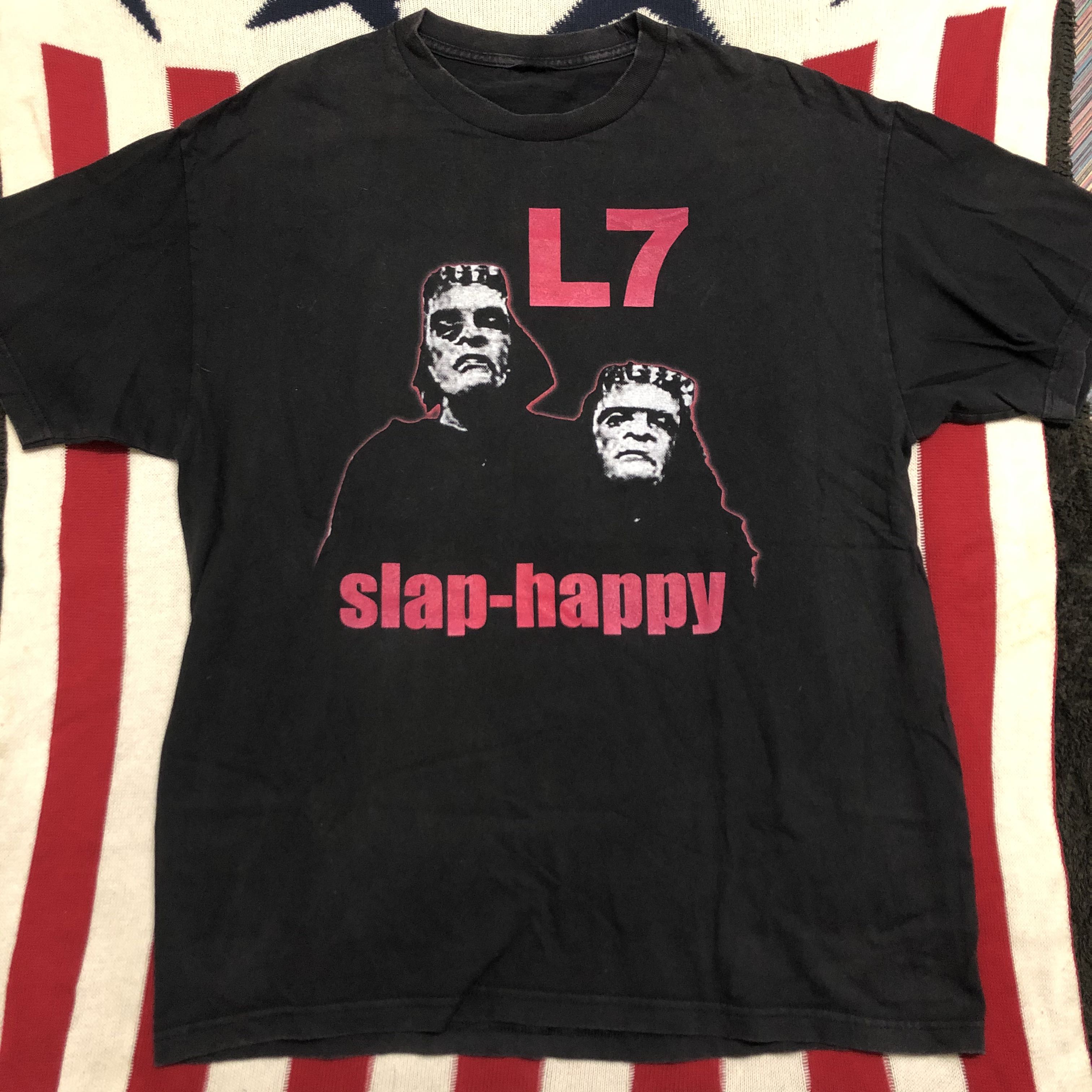 Vintage L7 Band Slap Happy Livin Large Tour T shirt, Men's Fashion ...