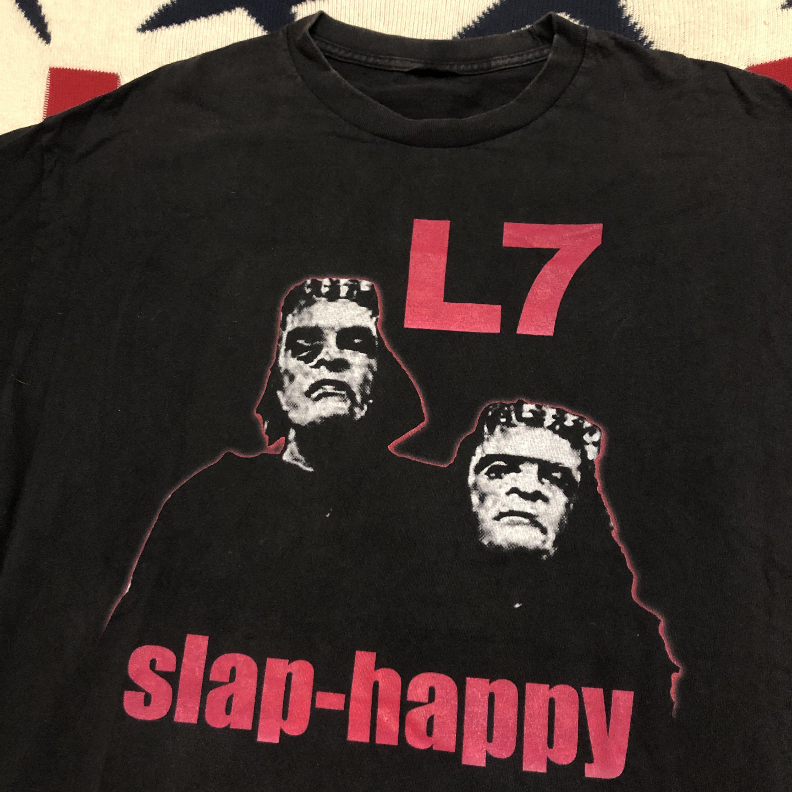 Vintage L7 Band Slap Happy Livin Large Tour T shirt, Men's Fashion ...