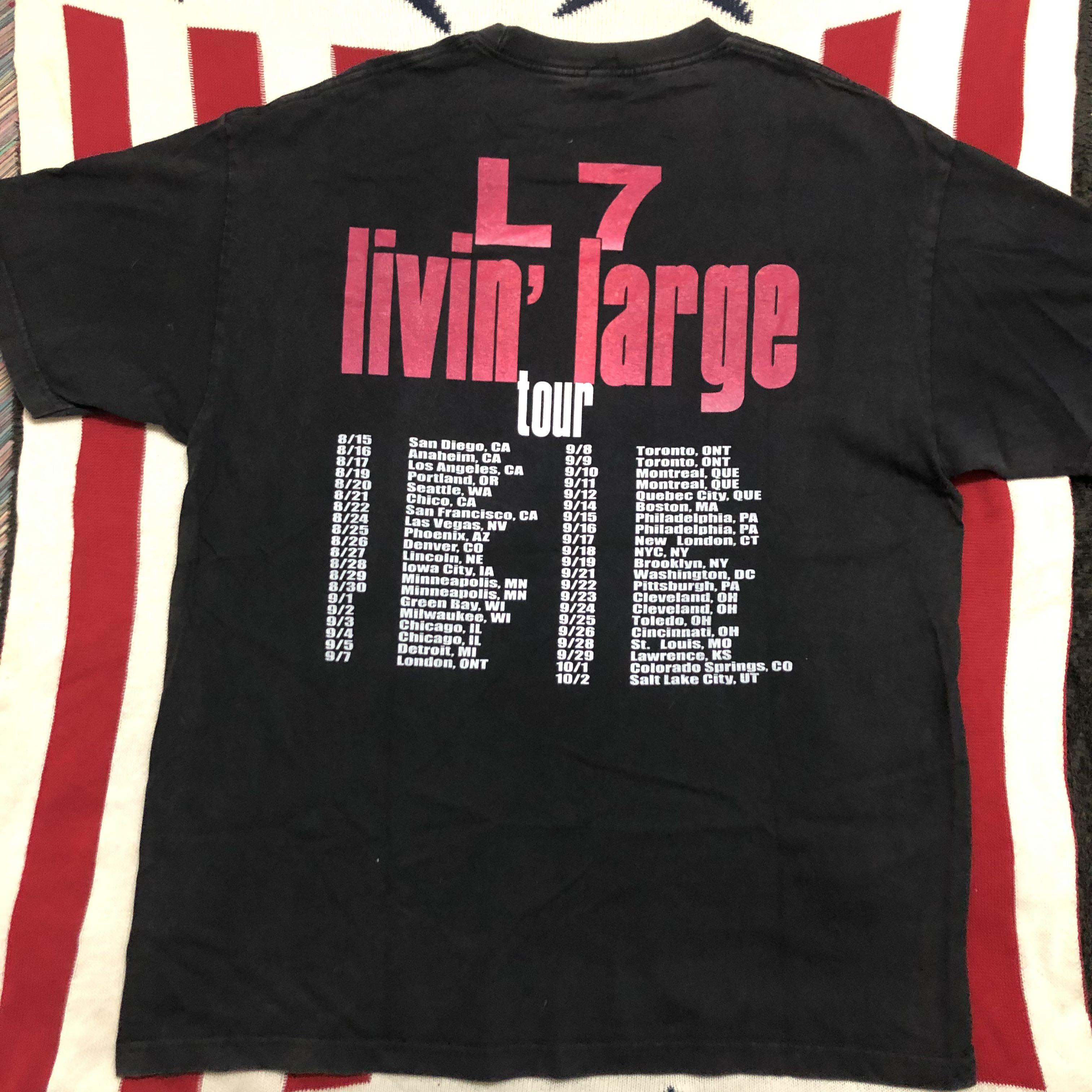 Vintage L7 Band Slap Happy Livin Large Tour T shirt, Men's Fashion ...