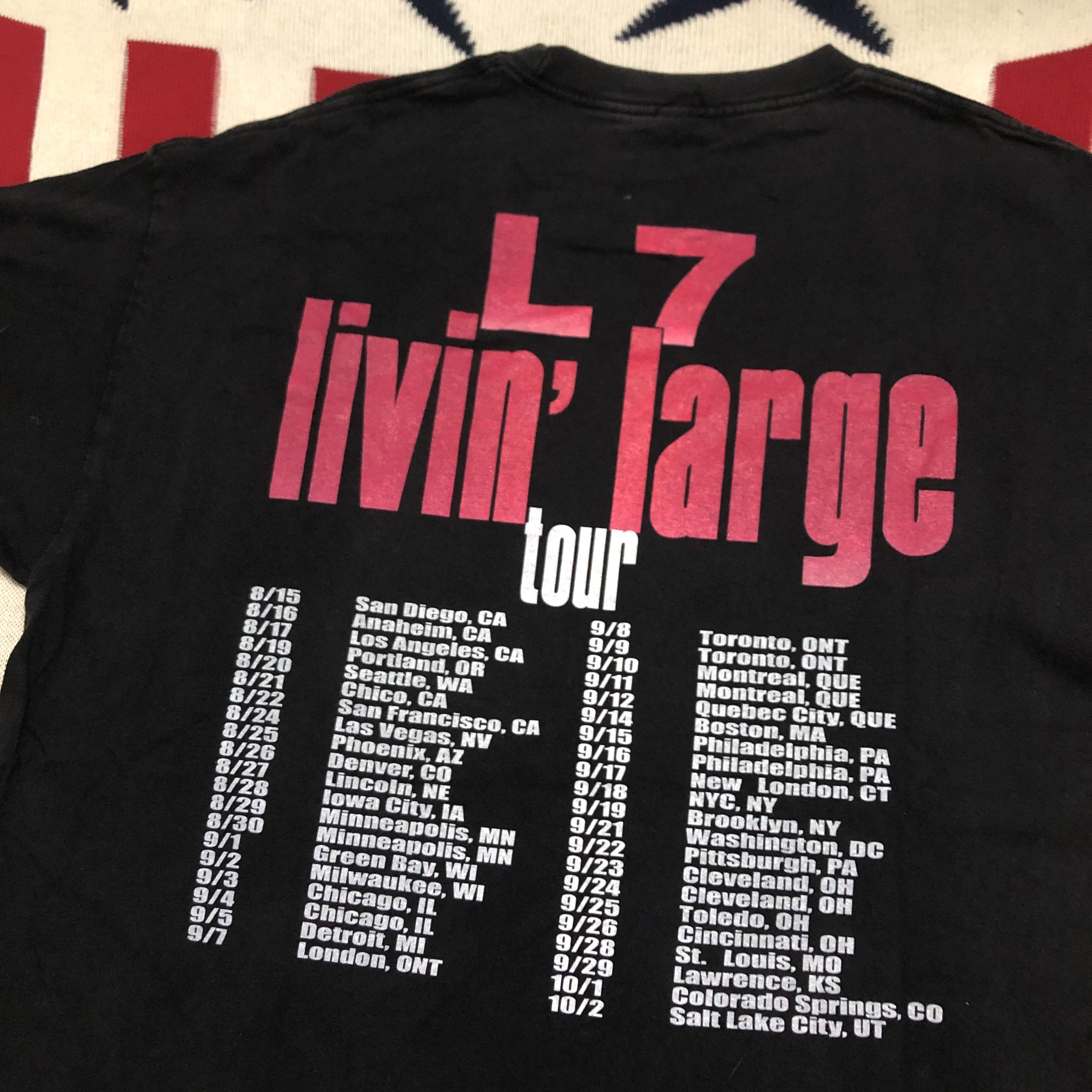 Vintage L7 Band Slap Happy Livin Large Tour T shirt, Men's Fashion ...