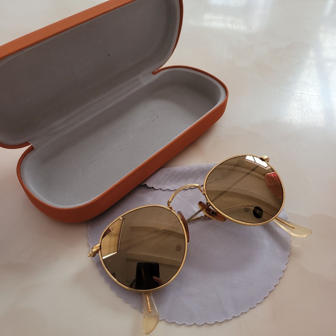 Vintage Ray Ban Round Aviator Gold, Women's Fashion, Watches ...