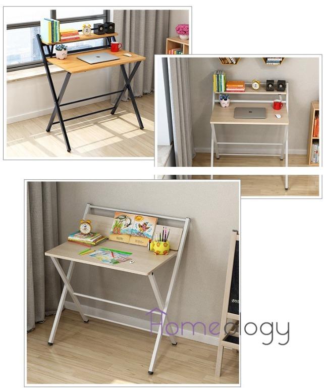 2 Tier 83cm Foldable Table Study Table, Furniture & Home Living ...