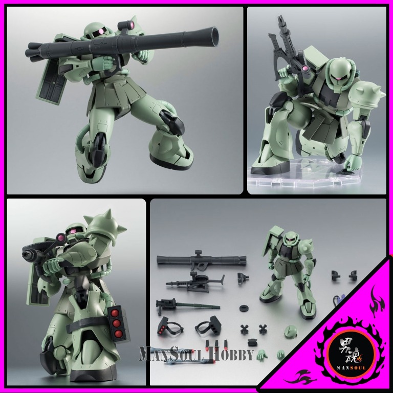 量產型 渣古 Robot魂 Figure Bandai MS-06 Mass Production Zaku Gundam, 興趣及遊戲, 玩具 & 遊戲類 - Carousell