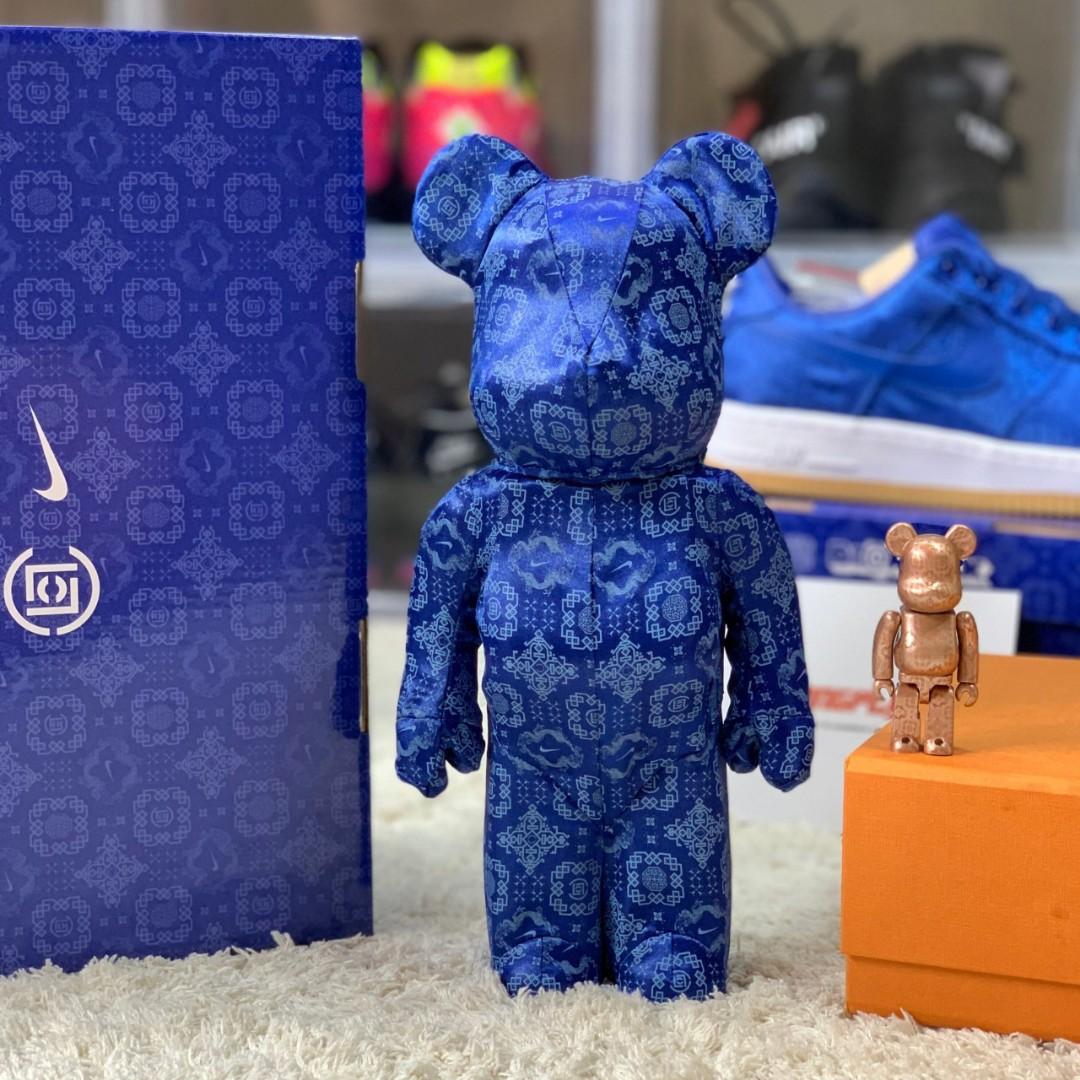 Bearbrick Be@rbrick Clot X Nike Exclusive (Blue Silk) 400% + 100% ...