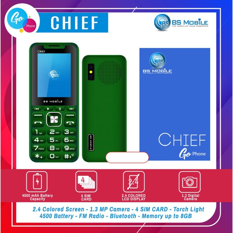 BS Mobile CHIEF Basic Phone with 4 SIM active & Powerbank function ...