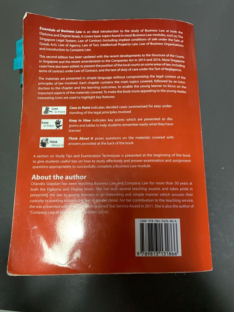 Business Law Textbook Chandra Gopalan, Hobbies & Toys, Books ...