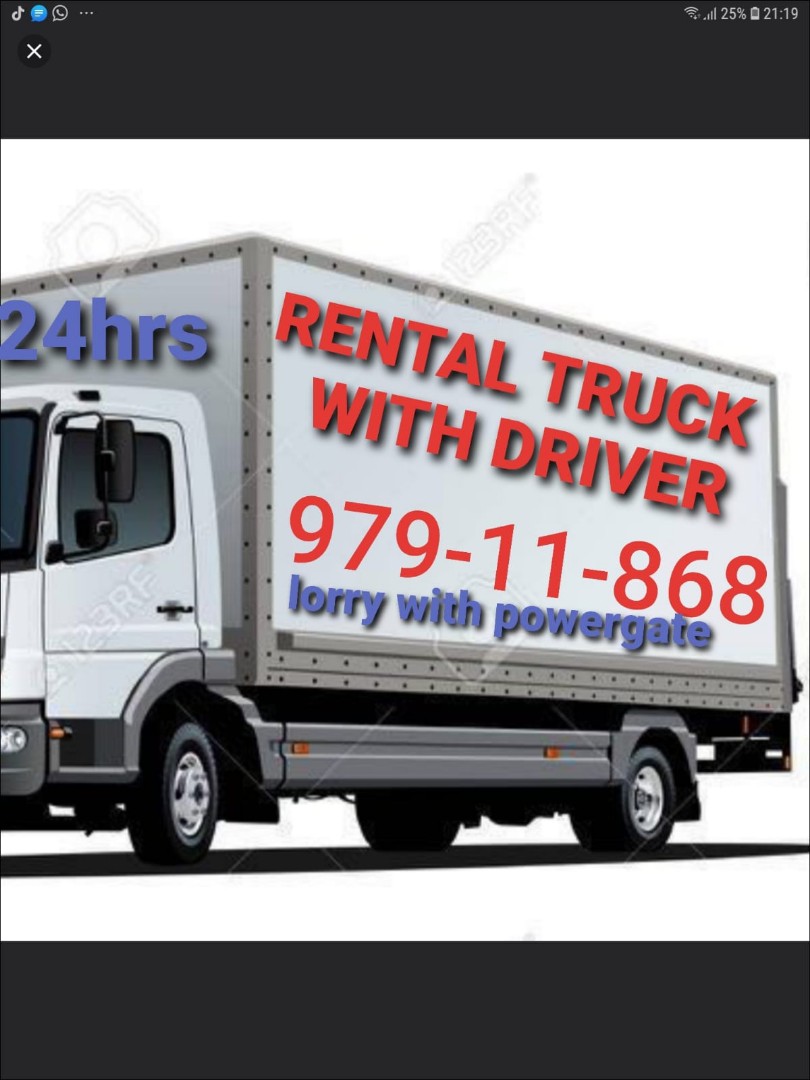Rental lorry w driver + powergate, Everything Else on Carousell