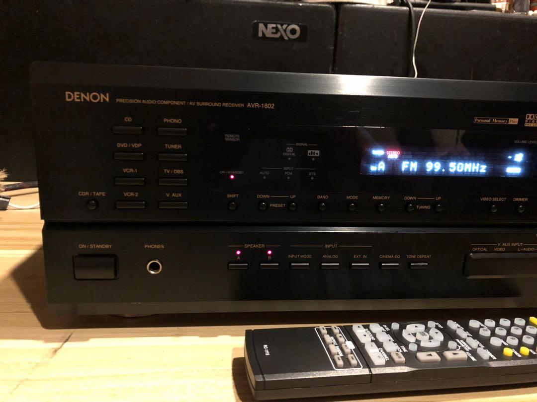 Denon AVR-1802 5.1-Channel 400w A/V Surround Receiver Dolby DTS Phono w ...